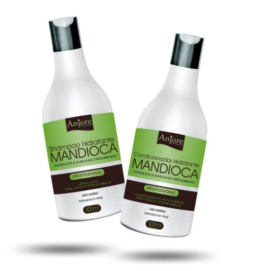 Mandioca Cassava Hair Treatment Kit Shampoo Conditioner 2x300ml - Anjo