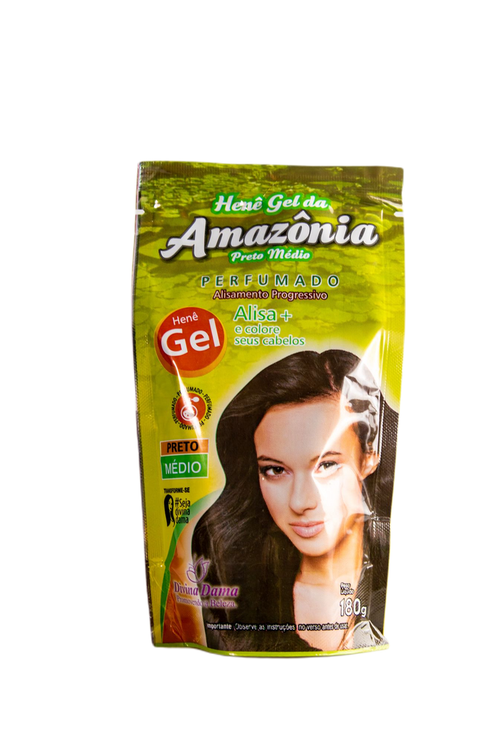 Lot of 10 Amazon Henê Gel Medium Black Straightening Henna 180g - Divi