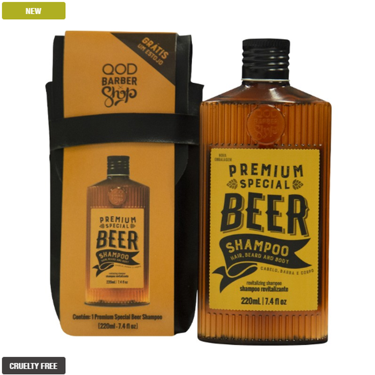 Special Premium Beer Shampoo 220ML + Case Barber Men's Treatment Kit